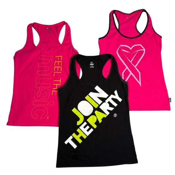 Zumba Fitness | Tops | Zumba Tank Tops Sz Xl Pink Black Join Party Feel ...